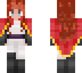 red-haired elf with red hood | Minecraft Skin