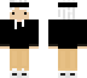 Remastered with black hoodie and khaki pants | Minecraft Skin