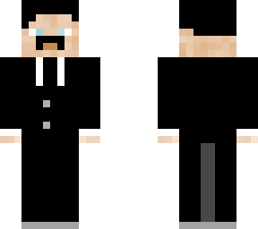 Man with Moustache in Black Suit | Minecraft Skin
