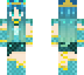 Prismarine blue Queen | Minecraft Skin