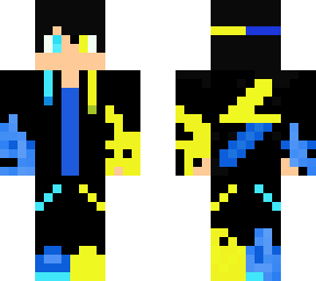 Blue Electric And Yellow Electric Boy Skin | Minecraft Skin