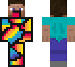 Smashed rgb Steve | Minecraft Skin