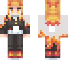 Rengoku but he have a hole on his stomach | Minecraft Skin
