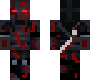 Armored Warrior RED with blood | Minecraft Skin