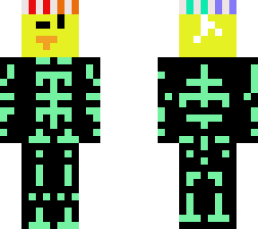 skeleton duck rainbow | Minecraft Skin
