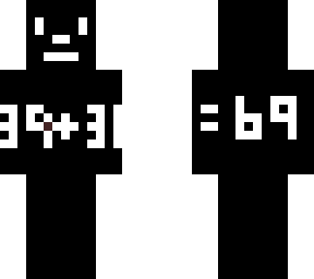 Skin with numbers 69 | Minecraft Skin