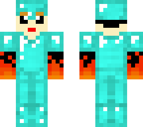 Diamond Armored Boy with fire hands | Minecraft Skin