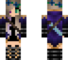 Adventurer girl with cornflower crown | Minecraft Skin