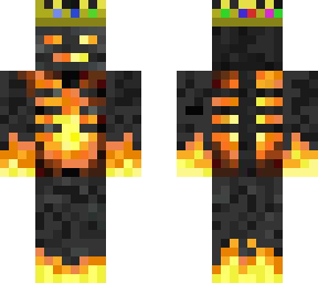 Crowned Fire Skeleton | Minecraft Skin