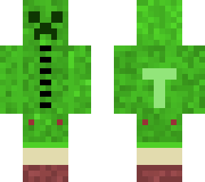 youtube creeper green hoodie emote | Minecraft Skins