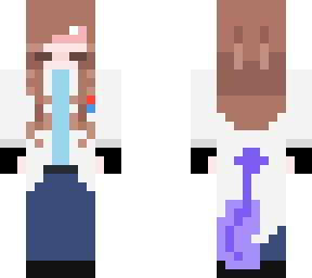 Axolotl Girl Scientist | Minecraft Skin