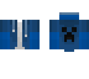 Minecraft Blue Creeper Hoodie Skin