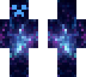 Galaxy creeper face blue | Minecraft Skin