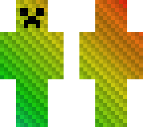 Pixel rainbow creeper face bright colours | Minecraft Skin