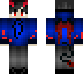 Red Life Blue Devil Boy | Minecraft Skin
