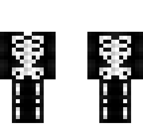 OB - Black Outfit w/ Skeleton Ribs & Legs | Minecraft Skin