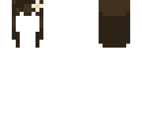 Brown hair with bangs and flowers | Minecraft Skin
