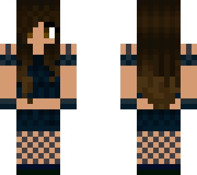 Tan Dark Haired Goth Girl (base by Cutecatgirluwu) | Minecraft Skin