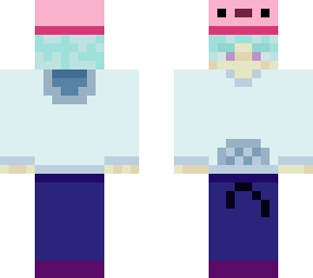 Axolotl-Boy pink blue | Minecraft Skin