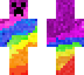rainbow creeper known as the party creeper | Minecraft Skins