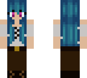 wash up clothes with blue hair | Minecraft Skin
