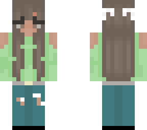green off shoulder top | Minecraft Skin