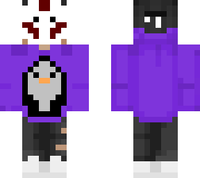 Me in a purple hoodie with a penguin on it and anbu mask | Minecraft Skin