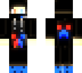 Pro Blue And Red Fire Gamer (Mega Edited) | Minecraft Skin