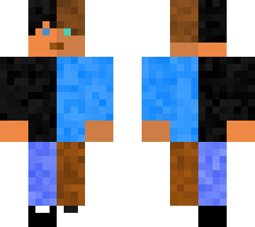 Half Skin Blue Black | Minecraft Skin