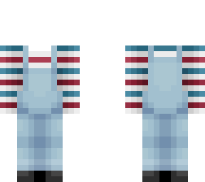 Overalls Outfit Base Blue, White, and Berry Stripes | Minecraft Skin