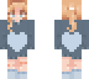 Heart sweater girl | Minecraft Skin