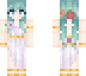 Green Goddess with Flower Crown | Minecraft Skin