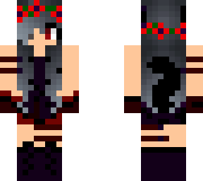 Gothic red wolf girl ig | Minecraft Skin