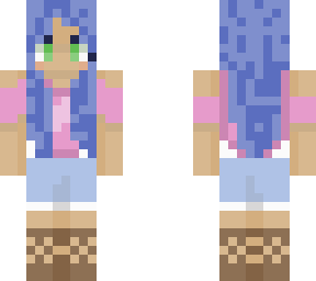 Purple hair summer pirl | Minecraft Skin