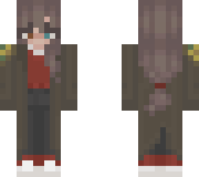 Amber evil arc w/ trench coat + flower shoulder pad | Minecraft Skin