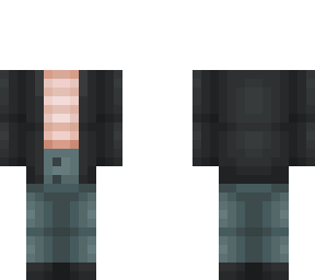 Black Jacket and Subtle Stripes Outfit Base Peach | Minecraft Skin