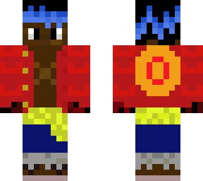 Black Luffy with Blue Dreds | Minecraft Skin