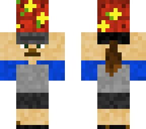 Guy holding a waxed lightly weathered cut copper block | Minecraft Skin