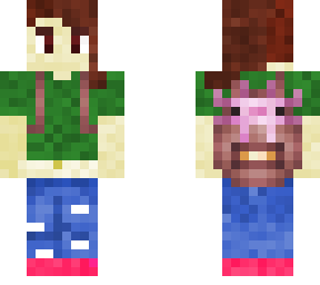 Me wit hmy slightly updated style and an axolotl backpack | Minecraft Skin