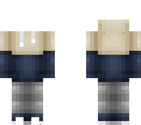 Half Blue Half Beige Hoodie Outfit Base | Minecraft Skin