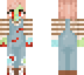 pastel zombie girl with overalls | Minecraft Skin
