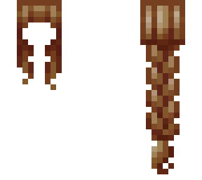 Warm Brown Long Braid Hair Base | Minecraft Skin