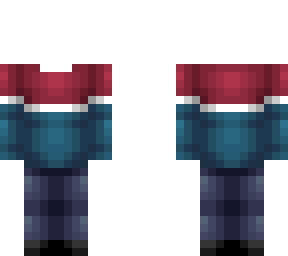Subtle Red Blue Christmas Sweater Outfit Base | Minecraft Skin