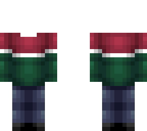 Subtle Red Green Christmas Sweater Outfit Base | Minecraft Skin
