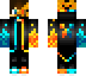 half human half blaze fire gamer | Minecraft Skin