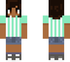 nia camisa a rayas verde y blanca | Minecraft Skin