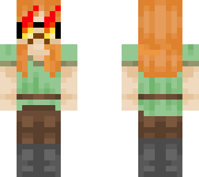 alex fire glasses with mustache | Minecraft Skin