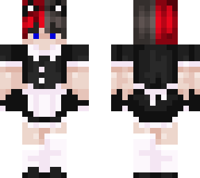Emo split dye maid cat boy improved | Minecraft Skin