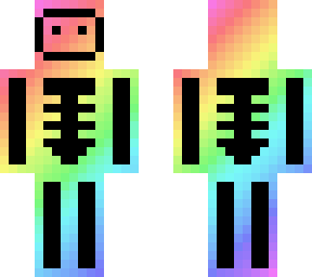 rainbow skeleton remake | Minecraft Skin