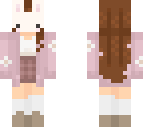 blushing bunny in pink | Minecraft Skin